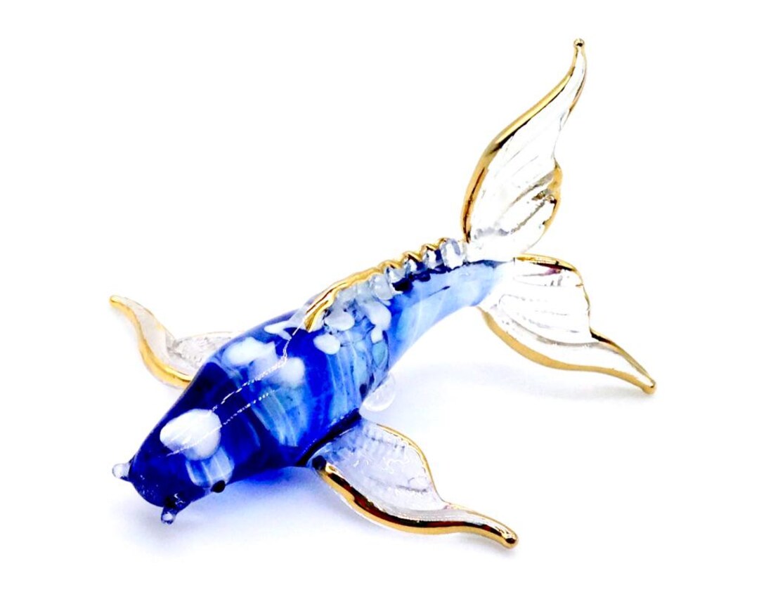 Hand Blown Glass Miniature Japanese Carp Koi Fish Cute Little Animal ...