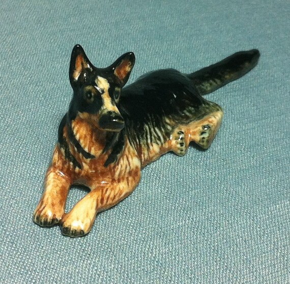 Miniature Ceramic German Shepherd Dog Animal Cute Little Tiny | Etsy