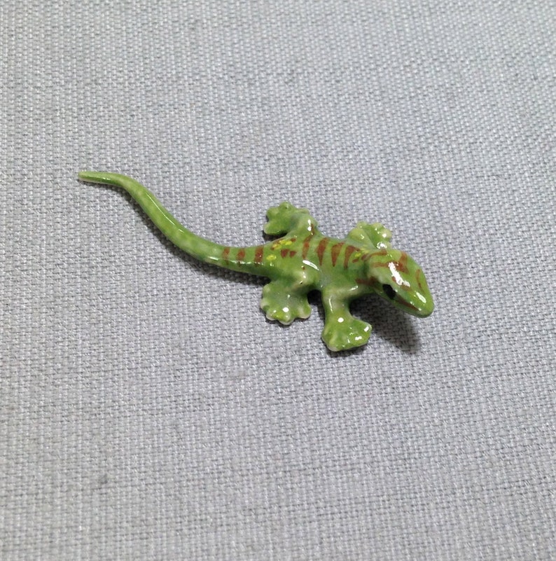Miniature Ceramic Gecko Lizard Reptile Animal Cute Little Tiny | Etsy