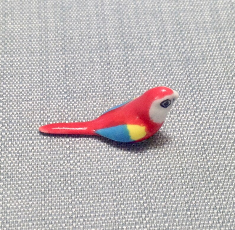 Miniature Ceramic Parrot Exotic Bird Animal Cute Little Tiny - Etsy