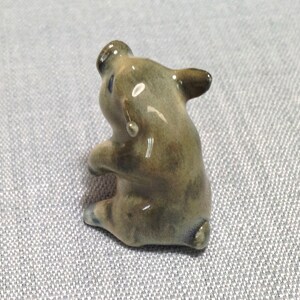 Miniature Ceramic Pig Pork Piglet Animal Cute Little Grey Brown ...