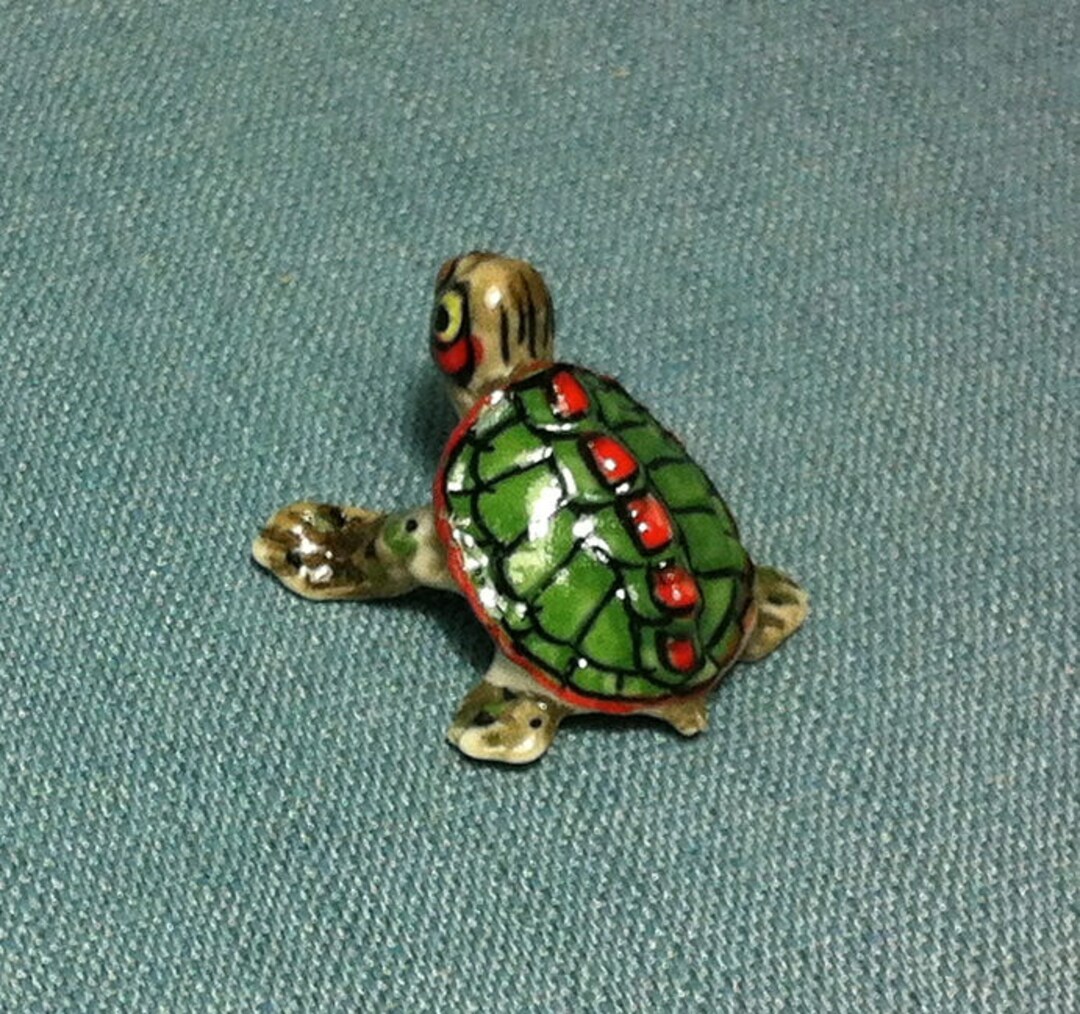 Miniature Ceramic Turtle Mini Baby Reptile Animal Cute Little - Etsy