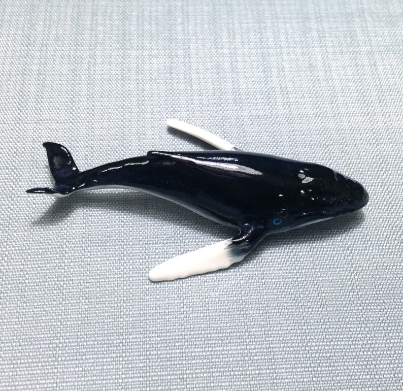 Miniature Ceramic Whale Funny Fish Sea Ocean Animal Cute - Etsy