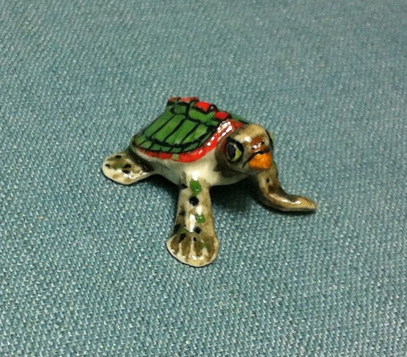 Miniature Ceramic Turtle Mini Baby Reptile Animal Cute Little - Etsy