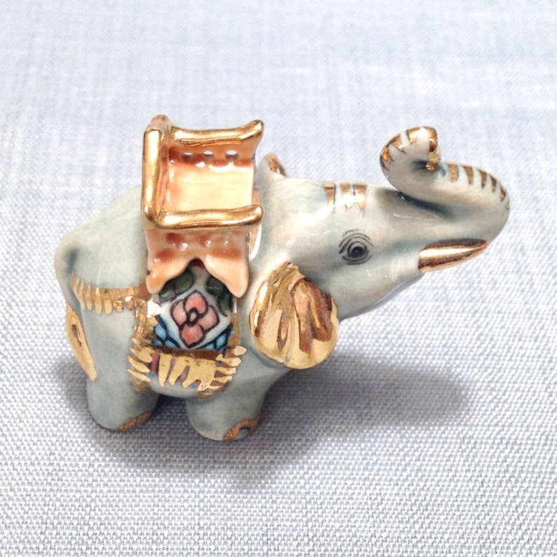 Miniature Ceramic Thai Elephant Animal Funny Cute Little Tiny - Etsy