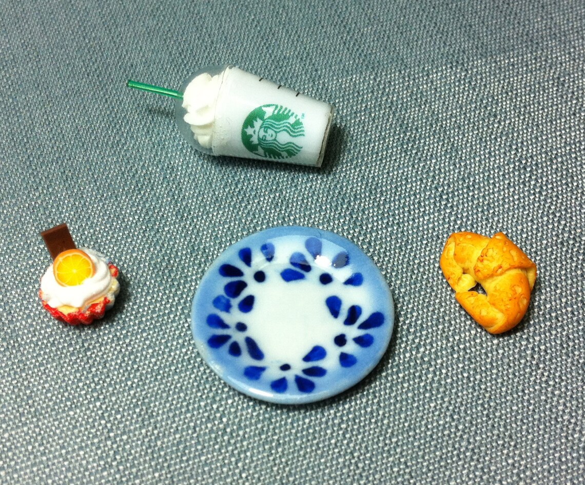 Breakfast Set Miniature Clay Polymer Croissant Bakery Food | Etsy