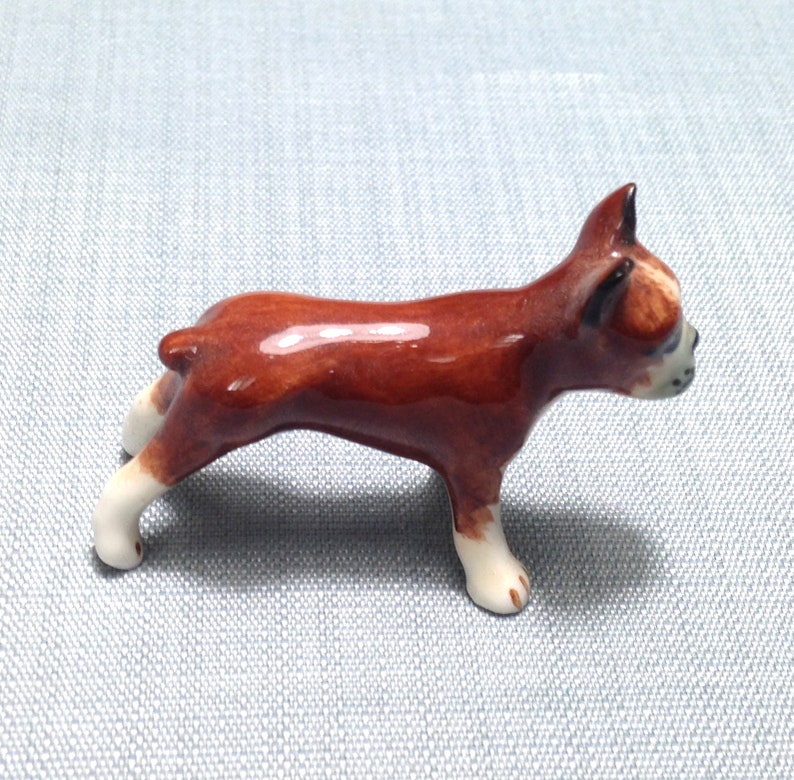 Miniature Ceramic Boston Terrier Dog Animal Cute Little Tiny | Etsy