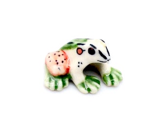 Miniature Ceramic Frog Toad Mini Baby Reptile Animal Cute Little Green ...