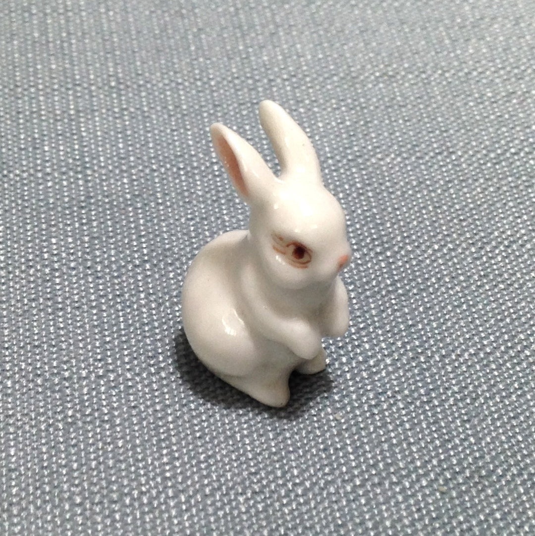 Miniature Ceramic Rabbit Standing Bunny Mini Baby Animal Cute Little ...