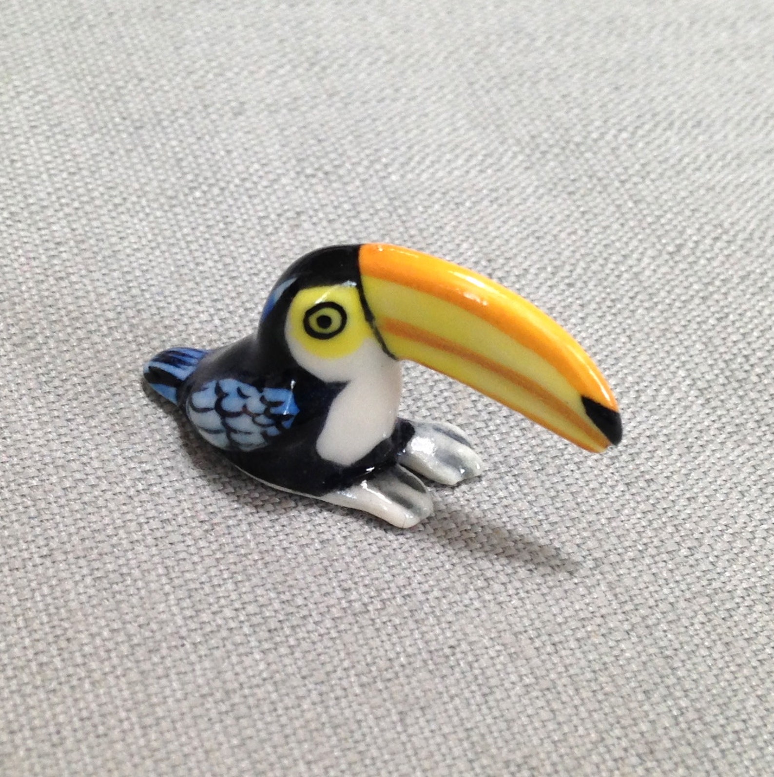 Miniature Ceramic Toucan Parrot Exotic Bird Animal Cute Little - Etsy