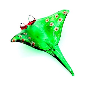 Miniature Hand Blown Glass Manta Ray Fish Sea Baby Funny Animal Cute ...
