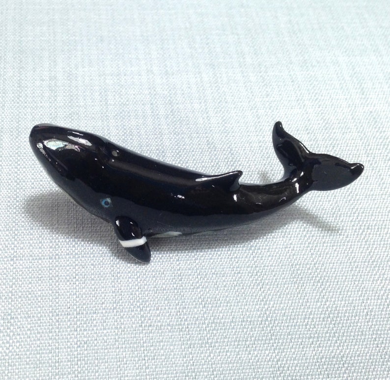 Miniature Ceramic Fin Whale Funny Fish Sea Animal Cute Little | Etsy