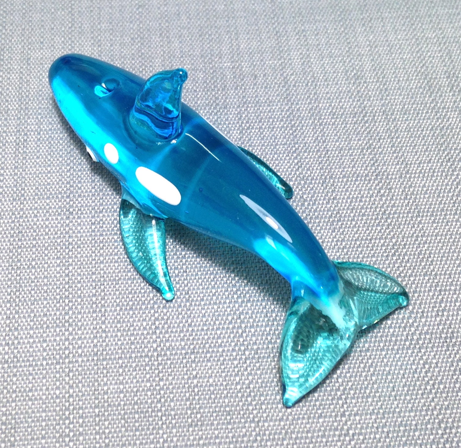 Hand Blown Glass Orca Killer Whale Animal Cute Blue White - Etsy UK