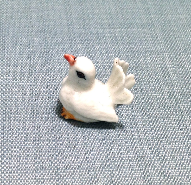 Miniature Ceramic White Dove Bird Animal Cute Little Tiny | Etsy