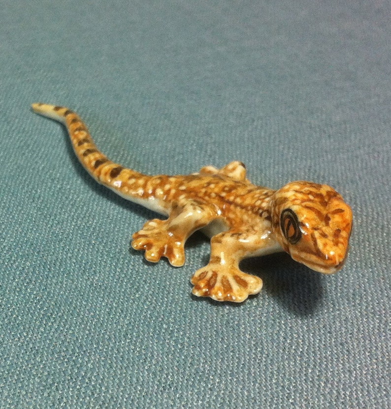 Miniature Ceramic Gecko Lizard Reptile Animal Cute Little Tiny | Etsy