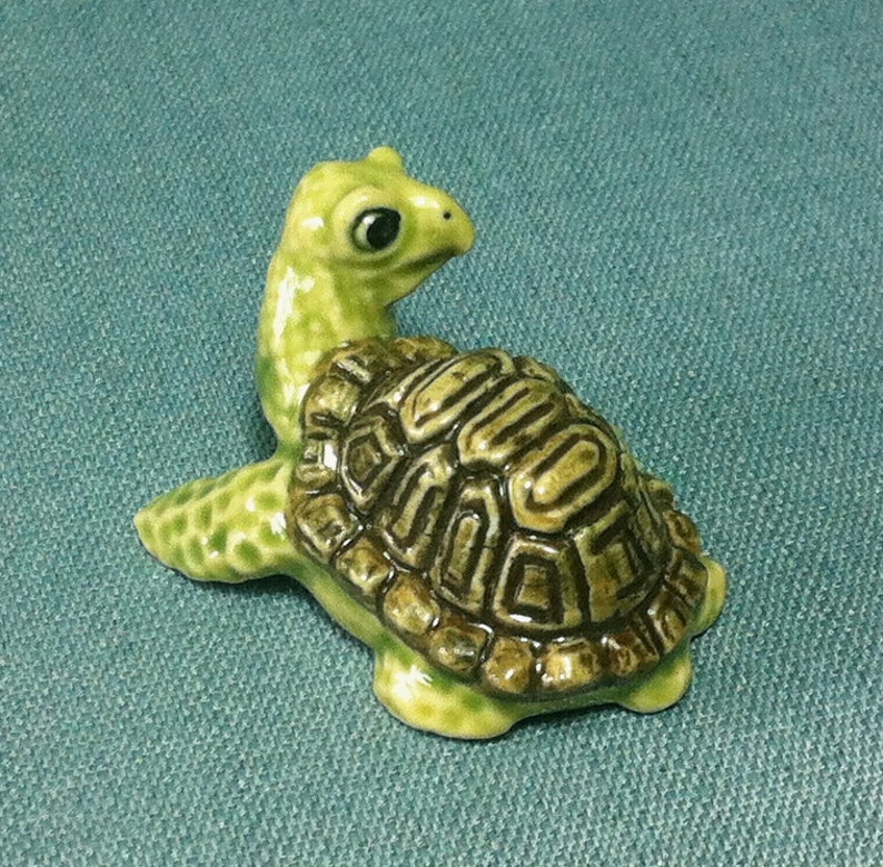 Miniature Ceramic Turtle Reptile Sea Animal Cute Little Tiny | Etsy
