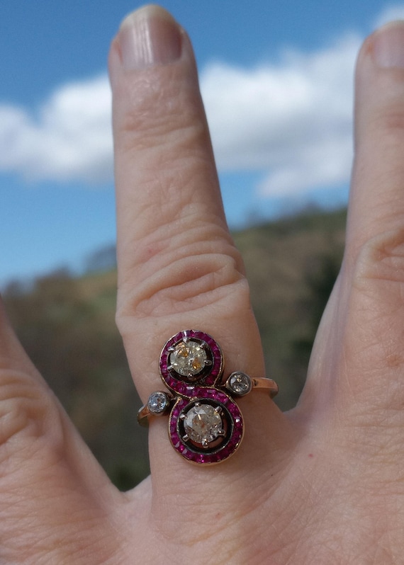 Antique Art Deco Ruby Diamond with Orange Inclusions … - Gem