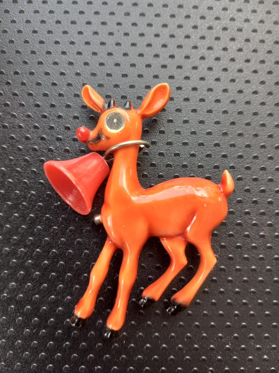 1940's Rudolph Reindeer Winking Eye Plastic Celluloid… - Gem