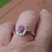 Antique Ruby and Mine Cut Diamond Ring - Etsy