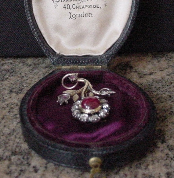 Georgian Period Burmese Ruby No Heat Diamond Pendant … - Gem