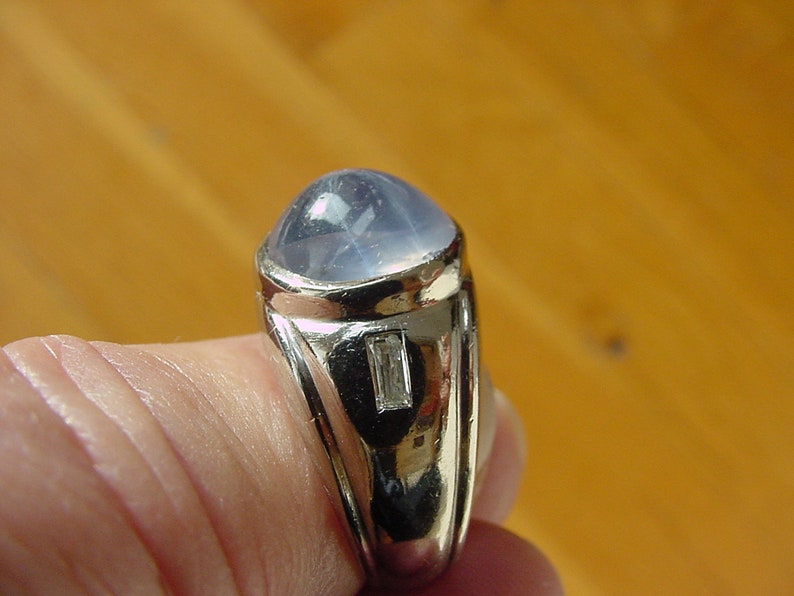 Mid 20th Century Ring With 8.56 Carat Four Ray Star Sapphire | Etsy