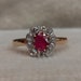 Antique Ruby and Mine Cut Diamond Ring - Etsy