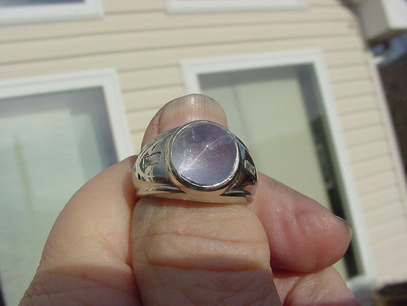 Mid 20th Century Ring With 8.56 Carat Four Ray Star Sapphire | Etsy