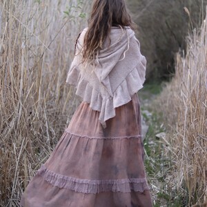 Cream Cottage Core Poncho With Elf Hood and Ruffles - Etsy