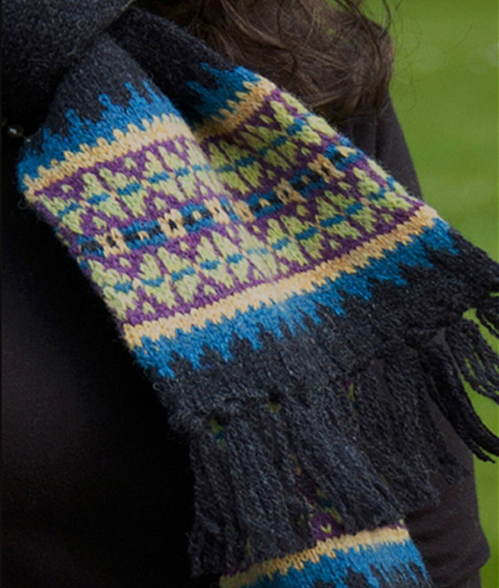 Fair Isle Scarf, Lambswool Scarf, Knitting Pattern, Knitted Scarf ...