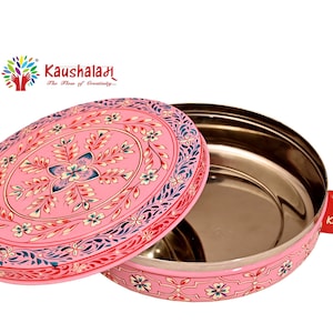 Hand Painted Steel Tortilla Holder, Pita, Papad, Roti, Nan Bread ...