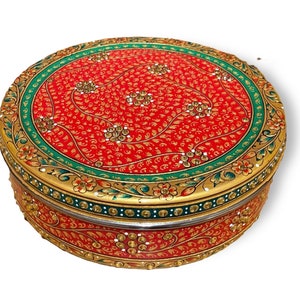 Kaushalam Hand Painted Steel Spice Container Masala Box - Etsy
