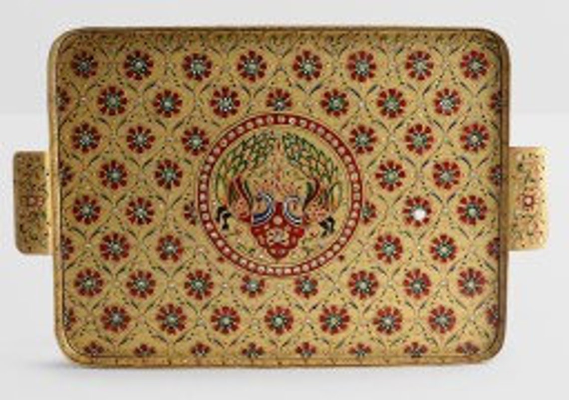 Hand Painted Large Metal Tray for Serving Tea Coffee - Etsy