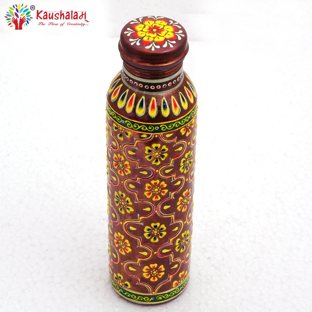 Hand Painted Copper Water Bottle - Etsy