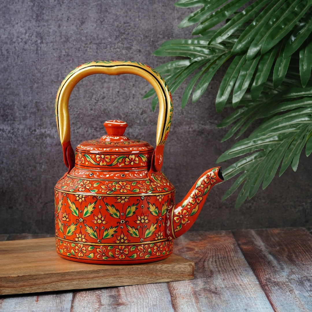 Hand Painted Stainless Steel Tea Kettle : "aafreen" Festive Gift, Gift ...