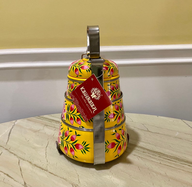 Kaushalam Hand Painted 3 Tier Lunch Box A Dabba or - Etsy