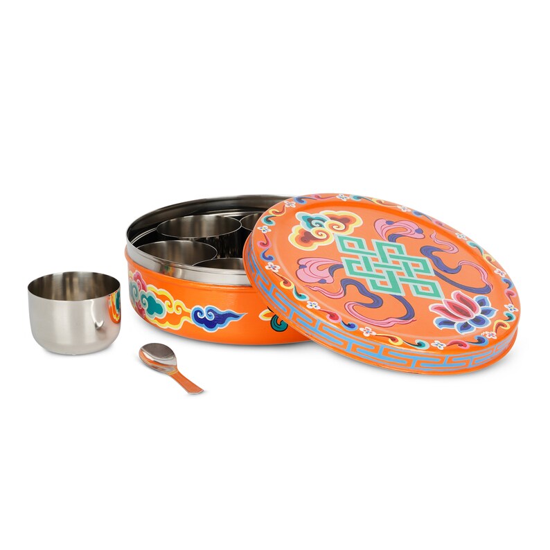 Hand Painted Spice Box: Indian Masala Daani With 7 Containers - Etsy