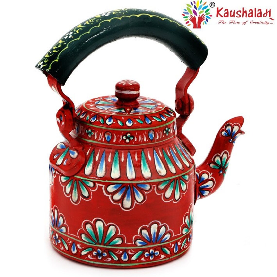 Hand Painted Tea Kettle: Mughal Art, Ethnic Indian Decor - Etsy