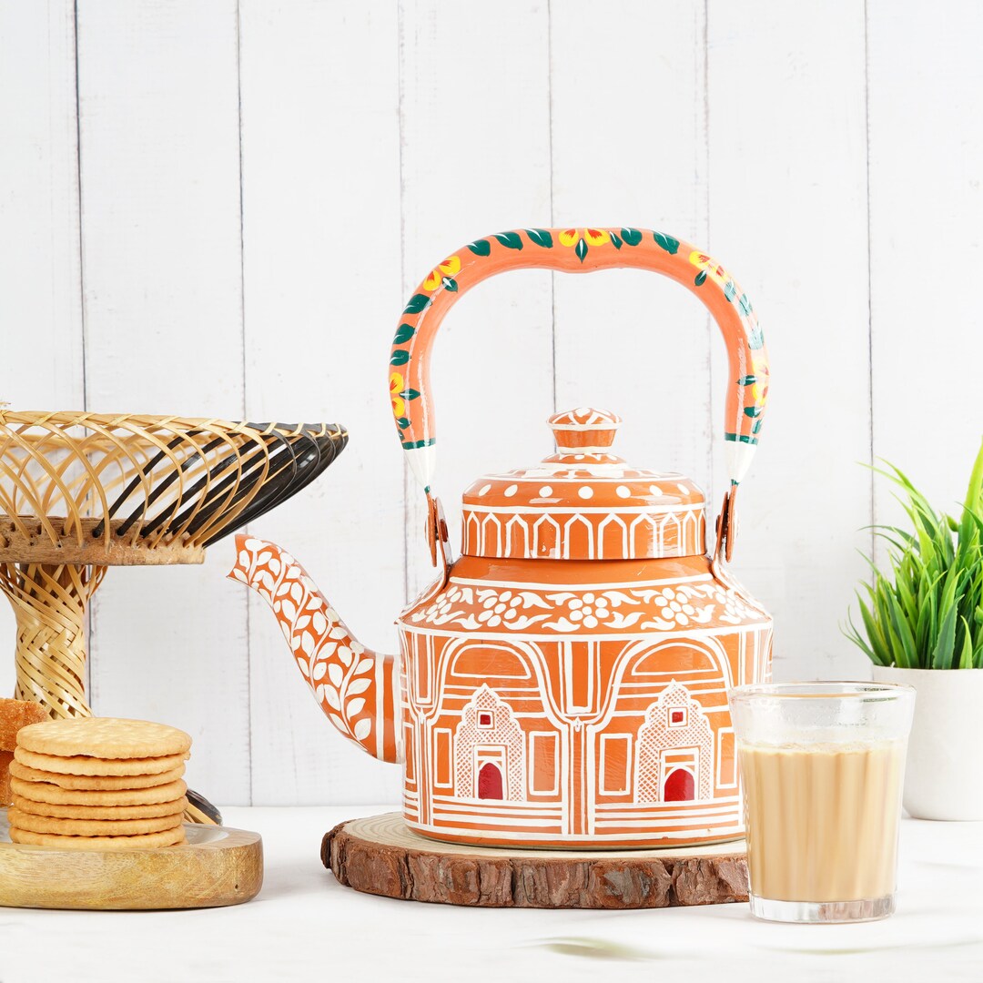 Hand Painted Steel Tea Kettle: the Hawamahal,induction Tea Kettle ...