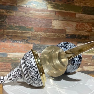 Hand Painted Brass Coffee Pot-tea Kettle Set of 2 - Arabic Dallah, Eid ...