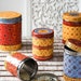 Canister Set of 5 Containers: Hand Painted Storage Stainless Steel ...