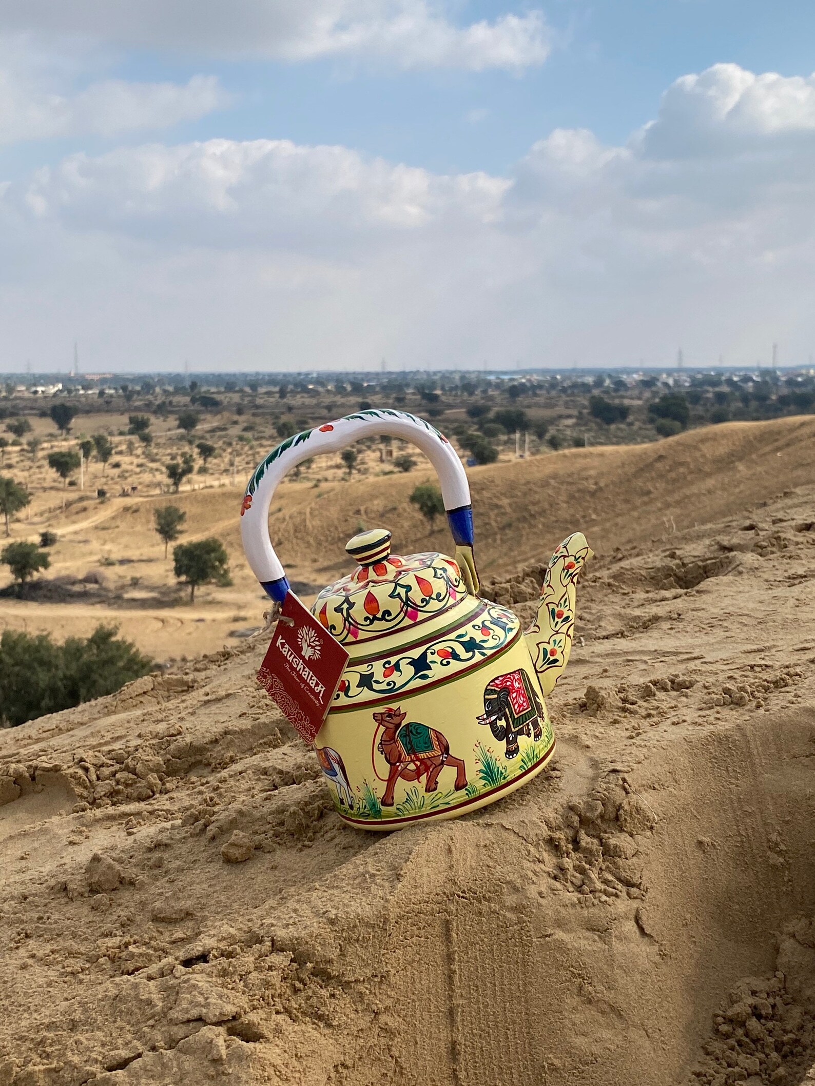 Kaushalam Hand Painted Tea Kettle : Camel Elephant Rajasthan - Etsy