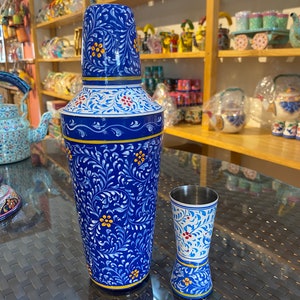 Cocktail Shaker & Jigger Set,hand Painted, Stainless Steel Cocktail ...