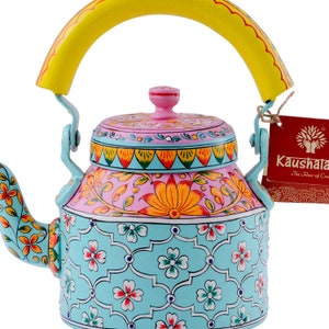 Hand Painted Brass Coffee Pot Set: Arabic Dallah & Tea Kettle - Etsy