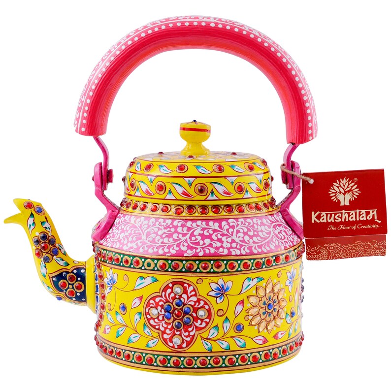 Kaushalam Hand Painted Tea Kettle : Bright Colorful With - Etsy