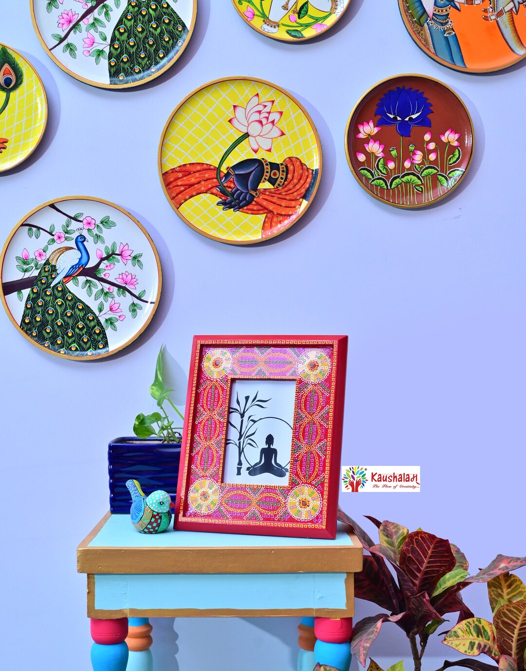 Hand Painted Photo Frame, Mango Wood Picture Frame, Indian Art Pattern ...