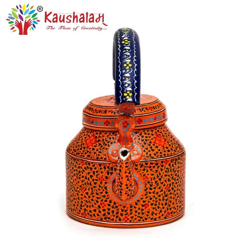 Indian Kettle Hand Painted Tea Kettle : sunshine | Etsy