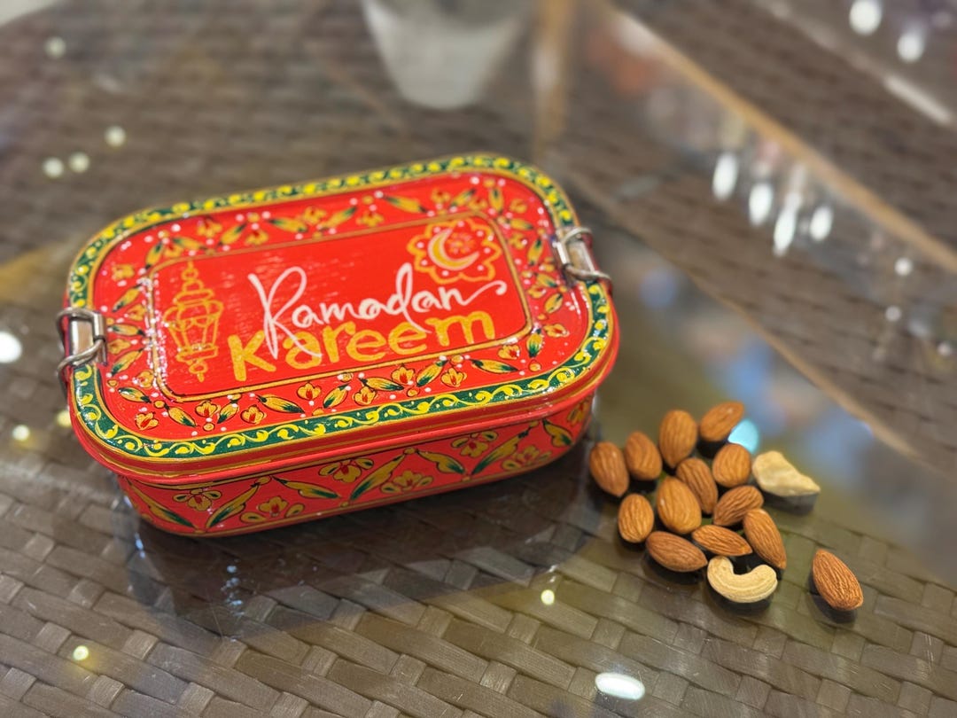 Hand Painted Ramadan Kareem Lunch Box – Stainless Steel Bento Box ...