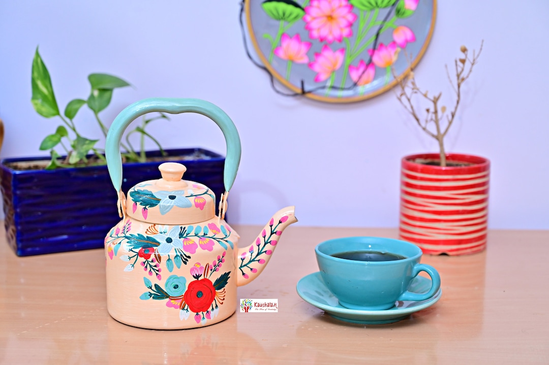 Hand Painted Tea Kettle: Stainless Steel Induction Cook Top, Floral ...