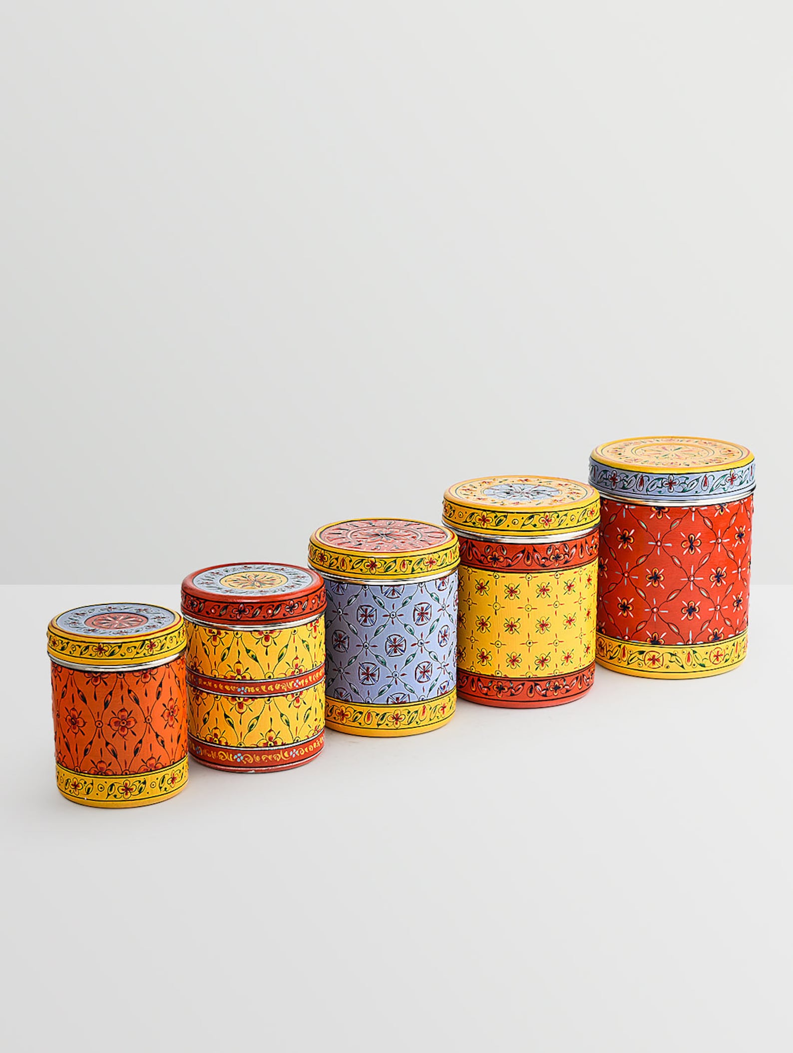 Canister Set of 5 Containers: Hand Painted Storage Stainless - Etsy