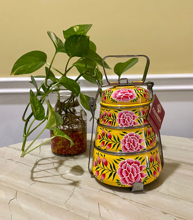 Kaushalam Hand Painted 3 Tier Lunch Box A Dabba or - Etsy